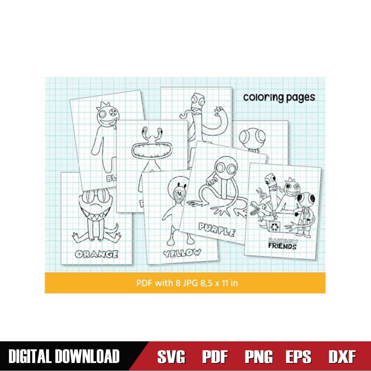 Coloring Pages, Rainbow friends Coloring Pages, Home print, | Inspire ...