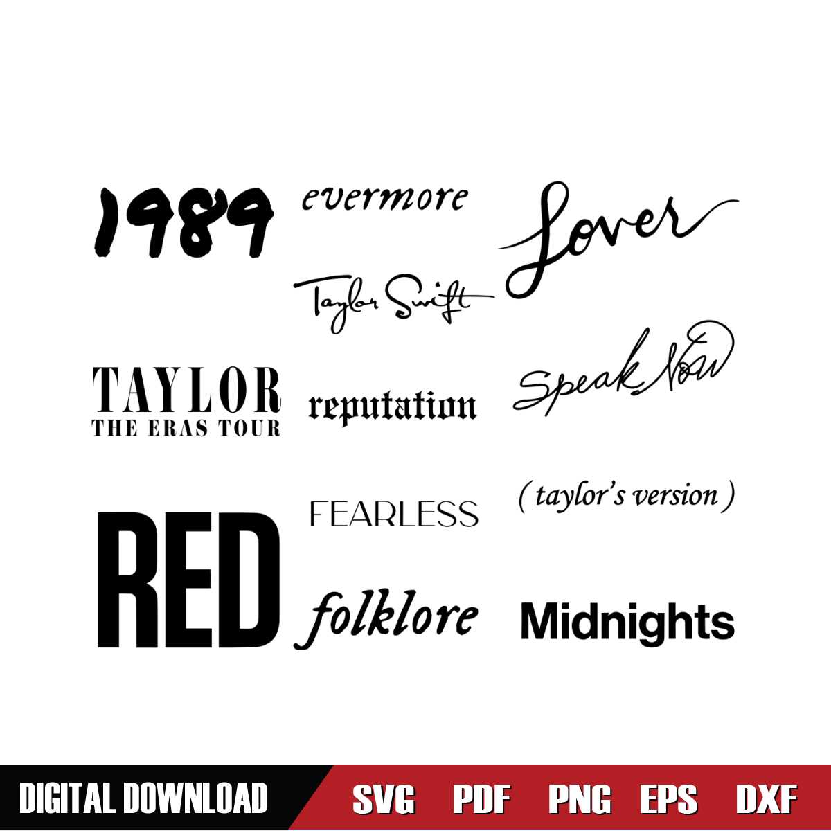Taylor's Version Digital Album Svg, Taylor's Eras Svg, Fearl | Inspire ...
