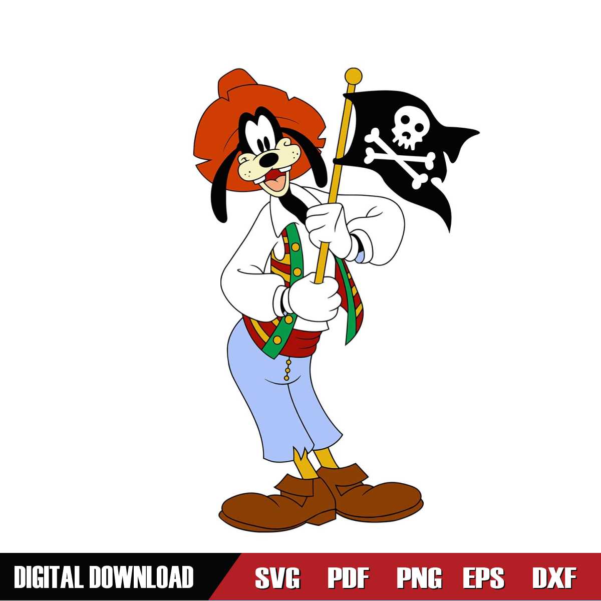 Disney Goofy The Pirate Flag SVG - Inspire Uplift
