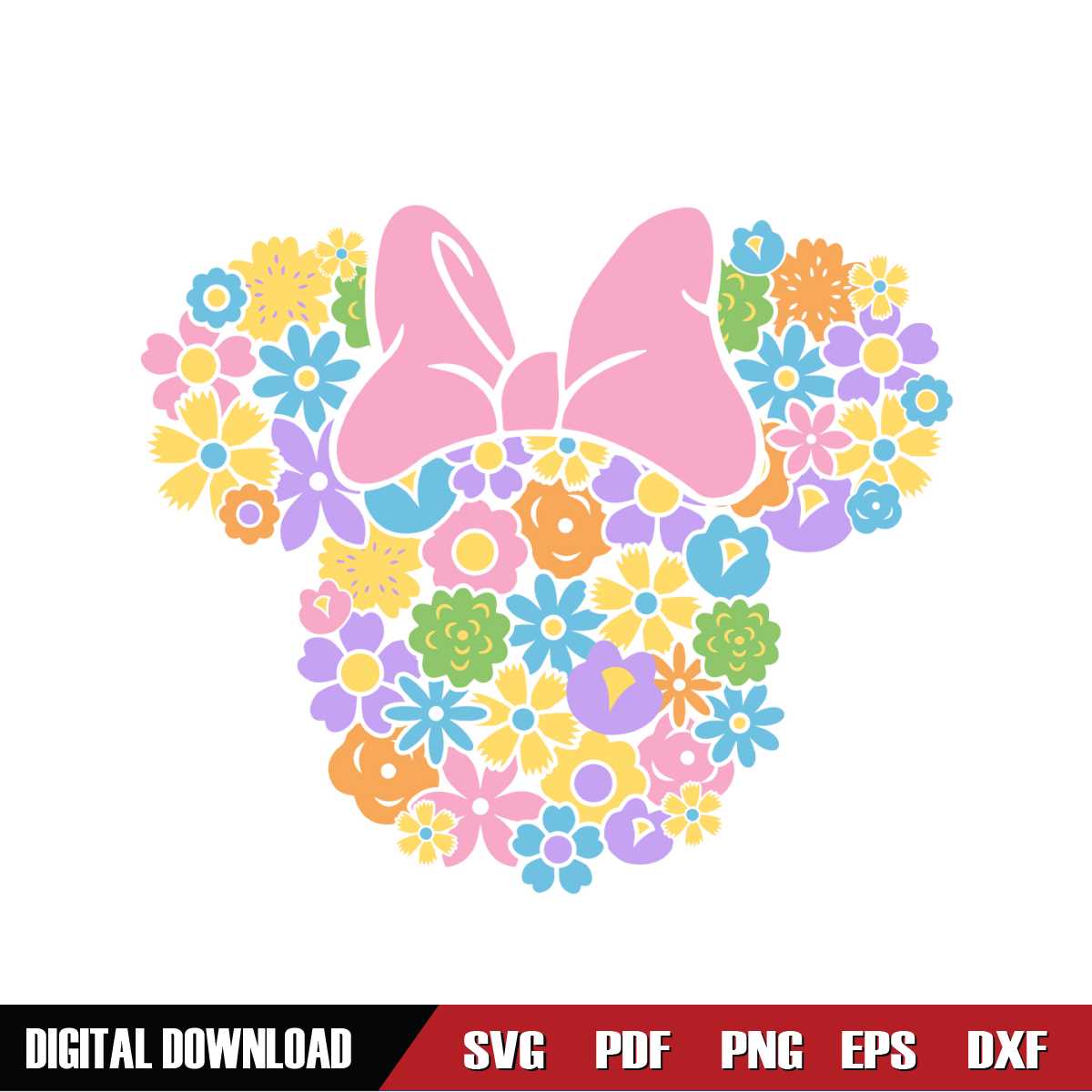 Love Minnie Mouse Floral Svg | Inspire Uplift