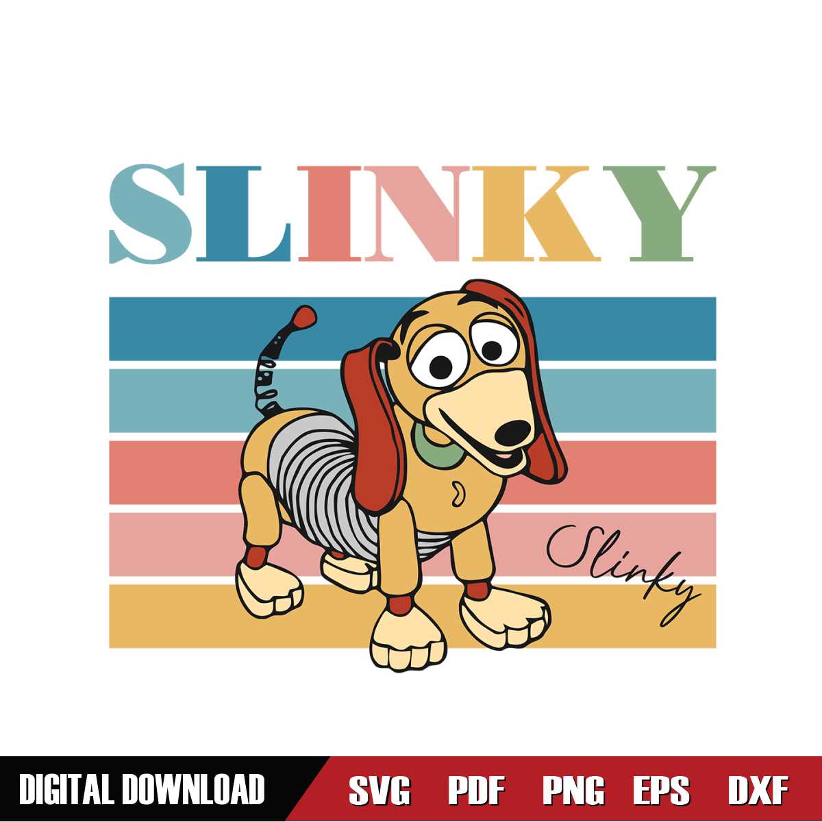 Retro Toy Story Slinky Dog Disney Svg | Inspire Uplift