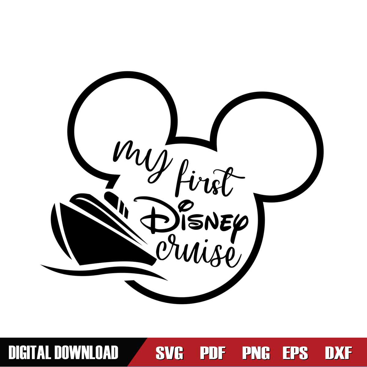 My First Disney Cruise Ship Mickey Head SVG | Inspire Uplift
