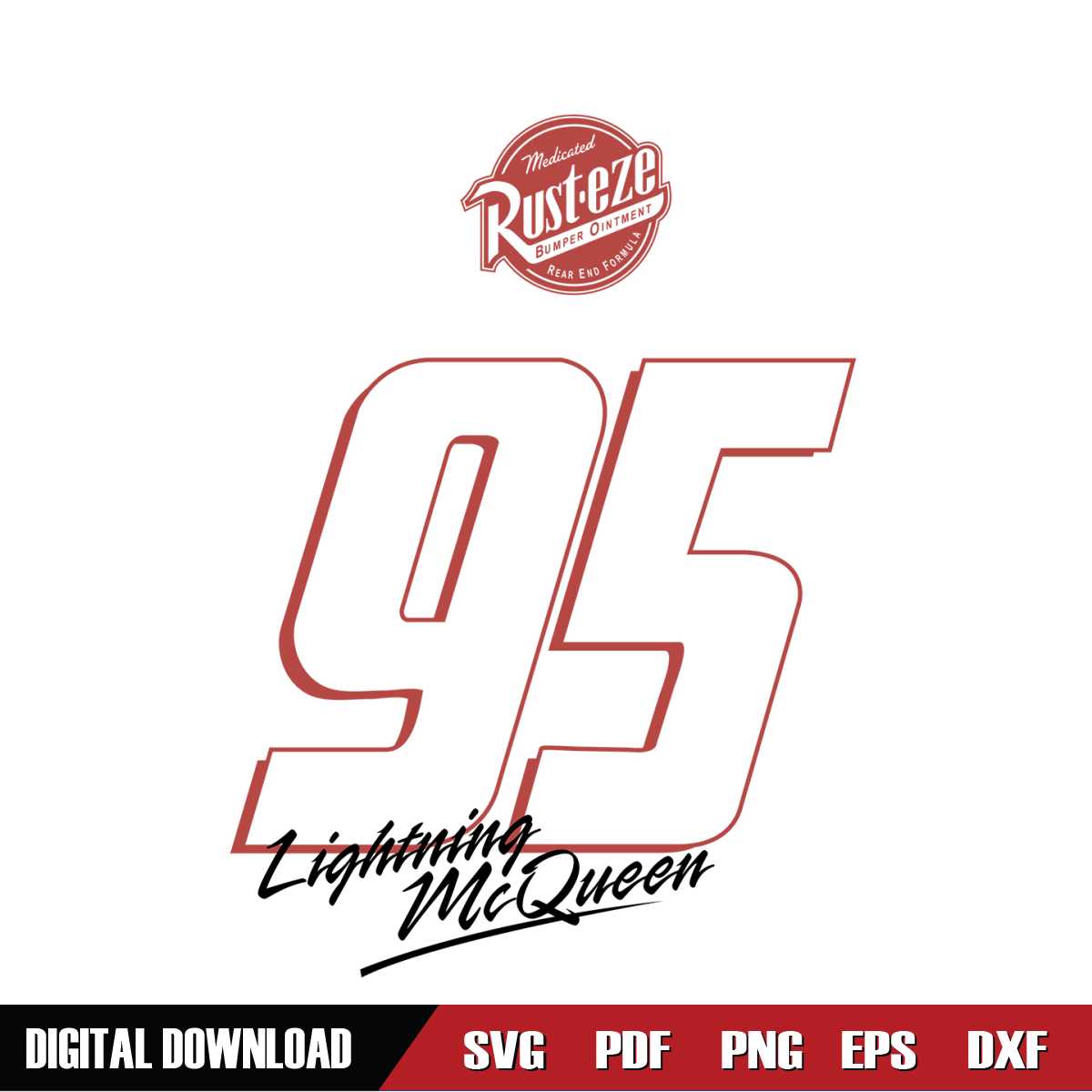 Cars Rusteze Lightning McQueen 95 SVG | Inspire Uplift
