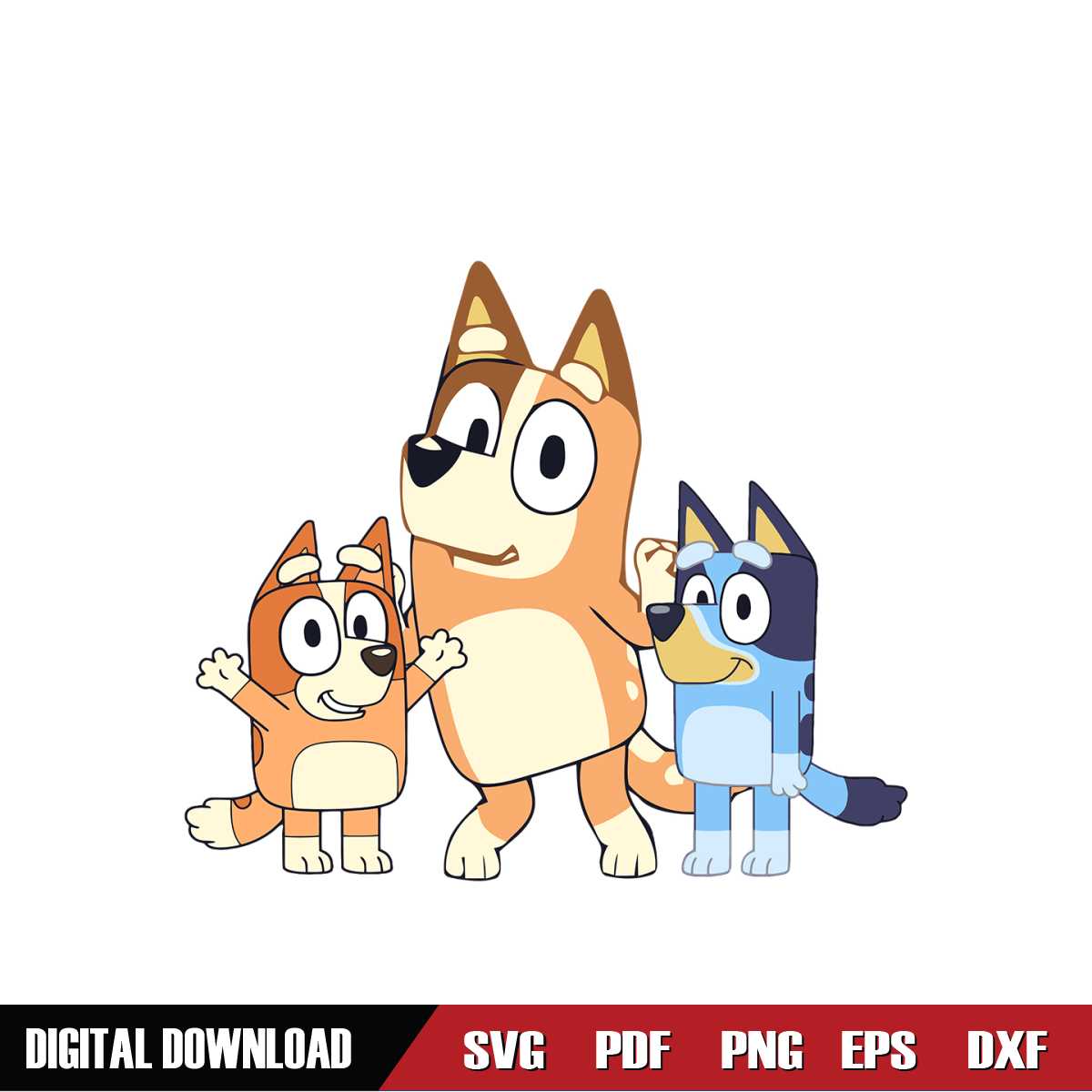 Bluey Mom Chilli and Kids Heeler Family SVG | Inspire Uplift