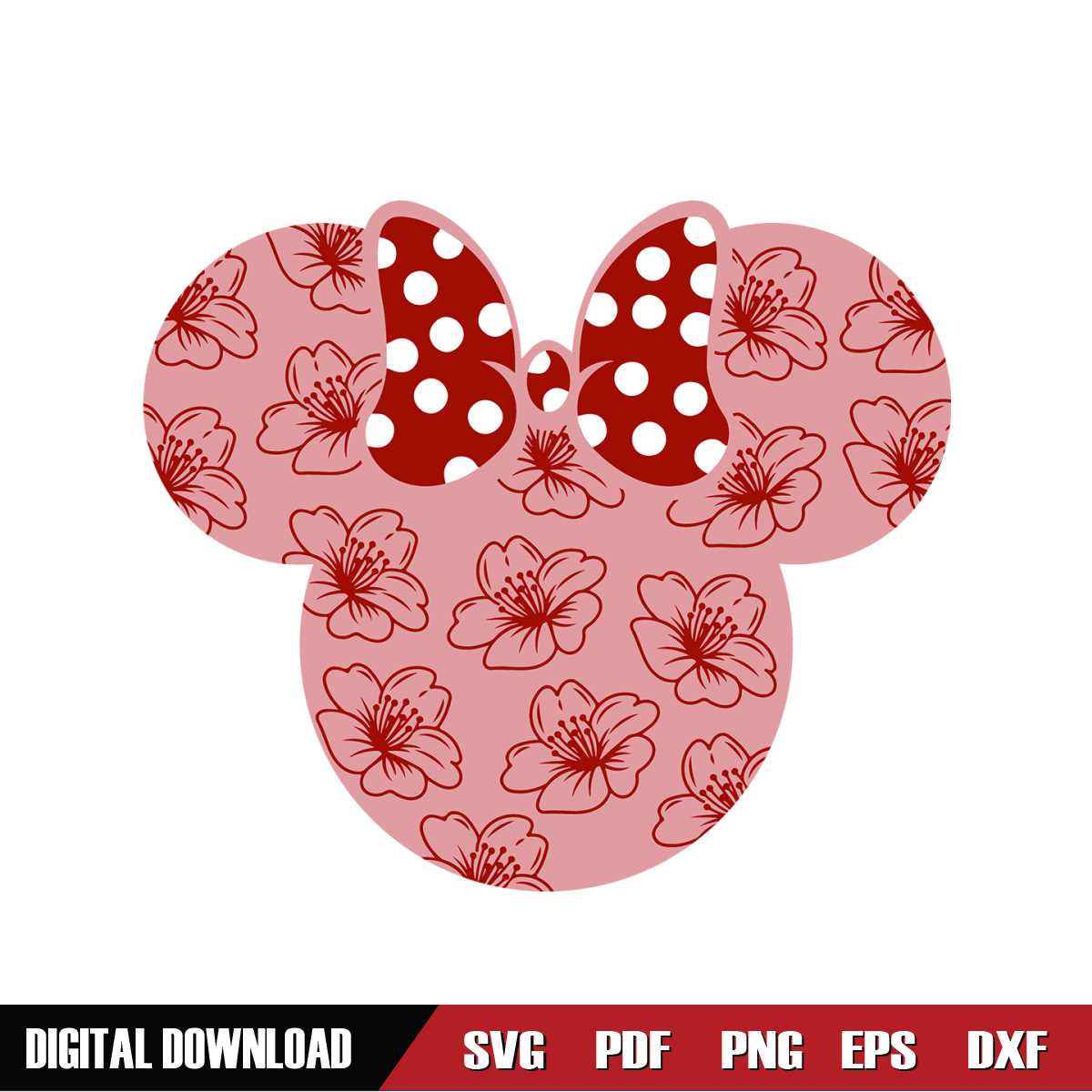 Minnie Mouse Flower Head Valentine Day SVG | Inspire Uplift