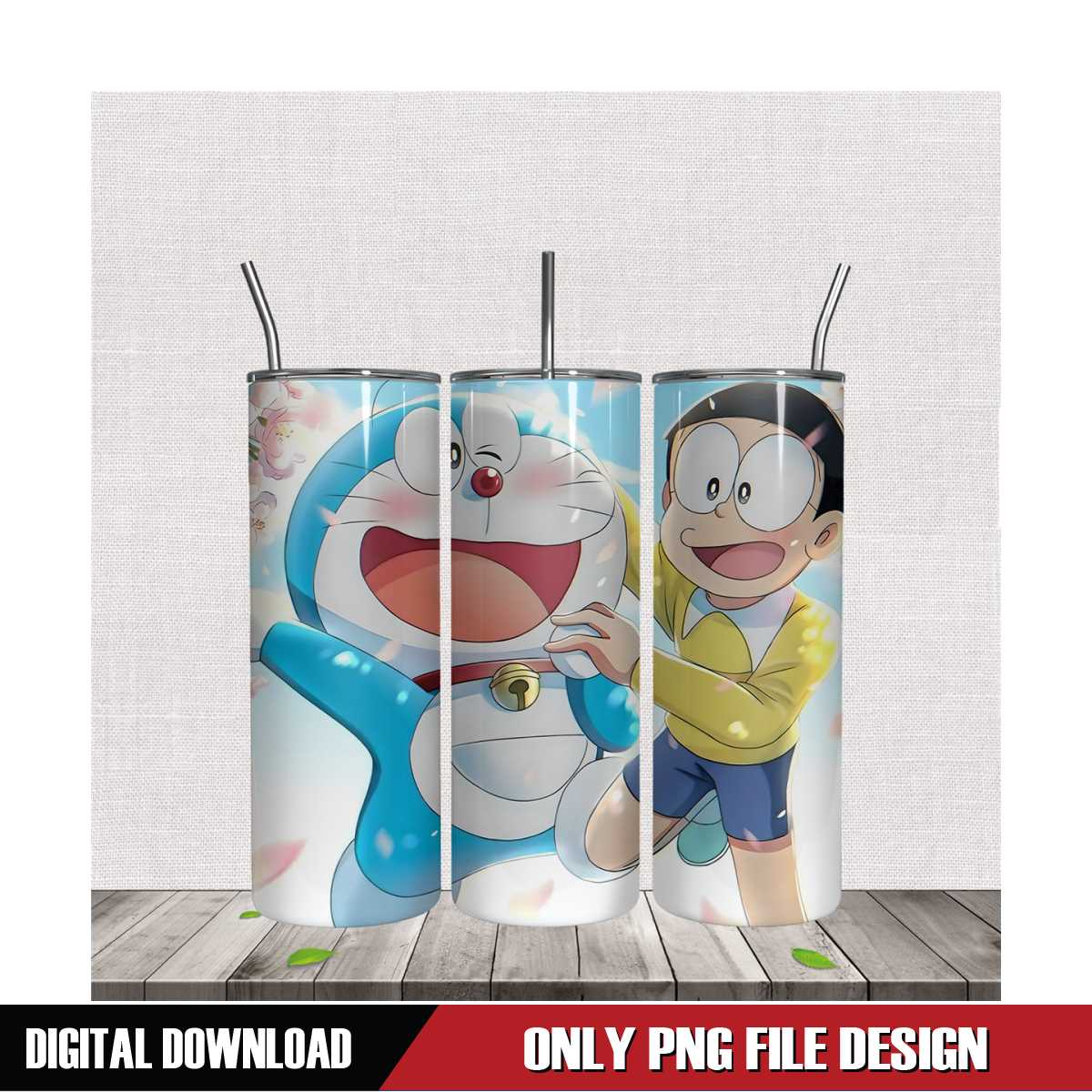 Doraemon And Nobita Smiling Tumbler PNG | Inspire Uplift