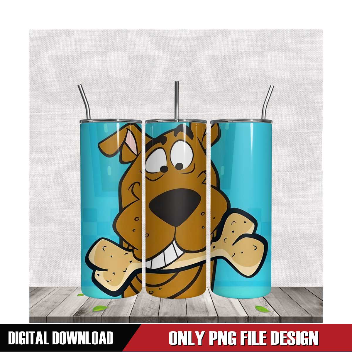 Scooby Doo Eating Bone Tumbler Sublimation PNG - Inspire Uplift