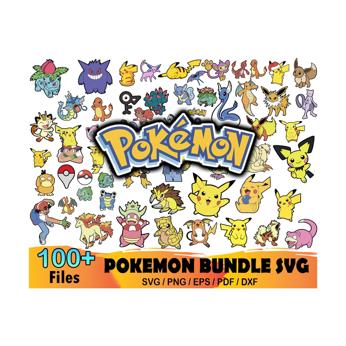 100 Pokemon Bundle Svg, Pokemon Svg, Pikachu Svg Bundle - Inspire Uplift