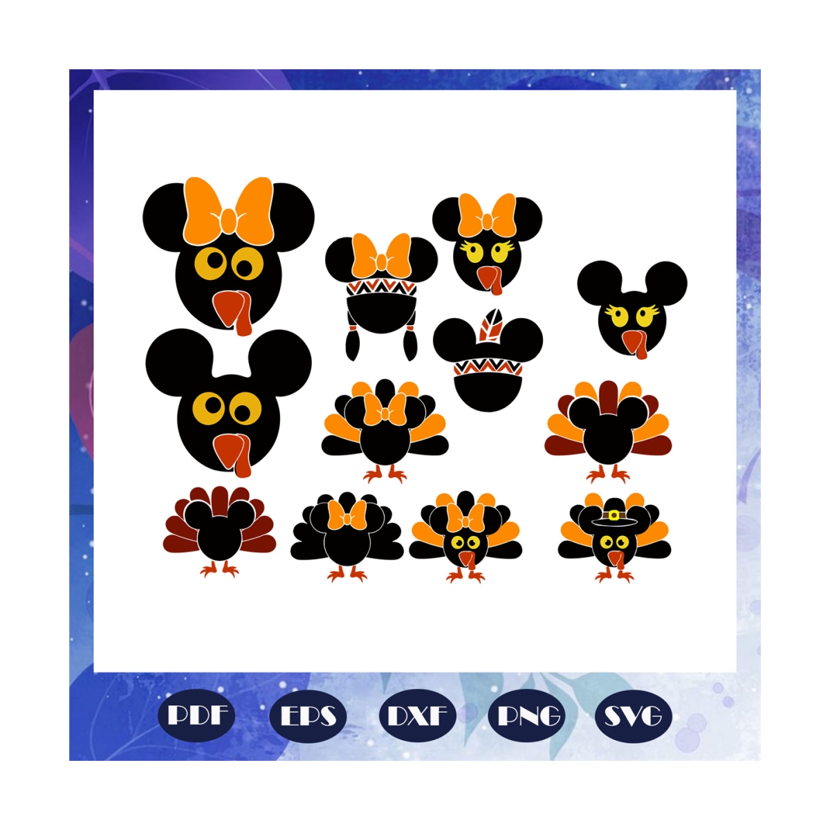 Mickey mouse turkey bundle svg, mickey fall svg, disney fami | Inspire ...