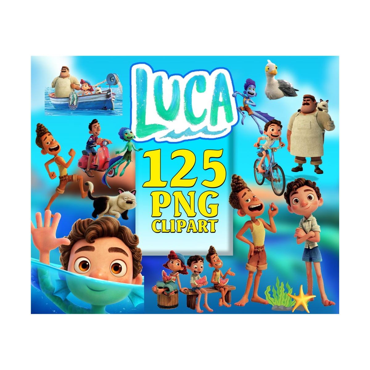 125 Luca Clipart Png Bundle, Luca Printable, Luca Png, Luca - Inspire ...