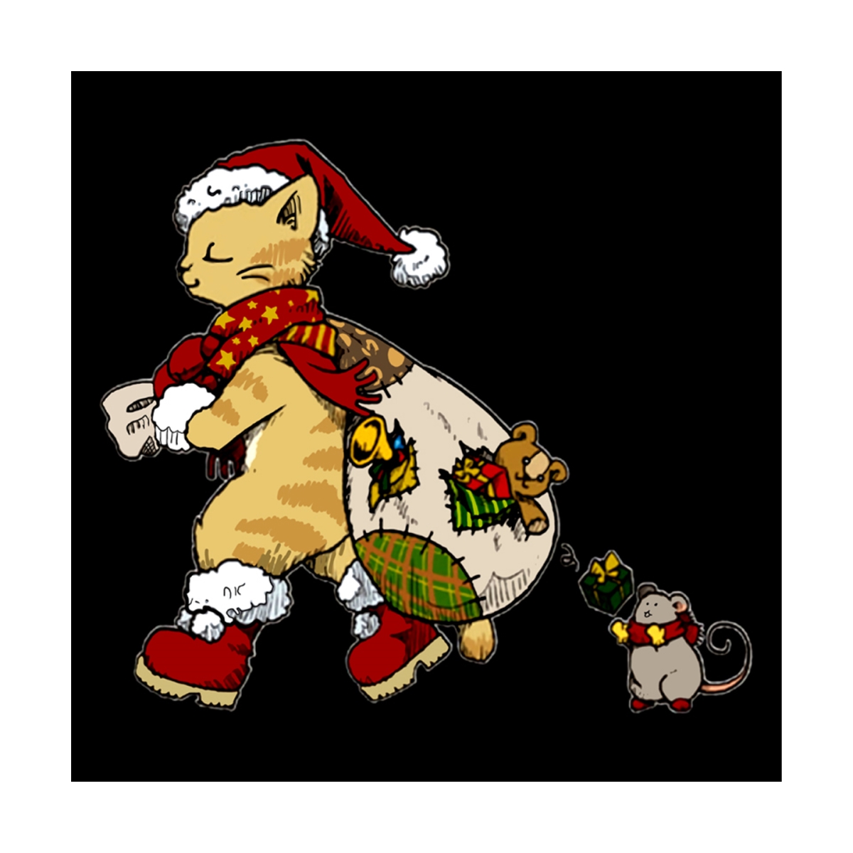 Cat And Mouse Svg, Animal Svg, Cat Svg, Mouse Svg, Santa Hat | Inspire ...