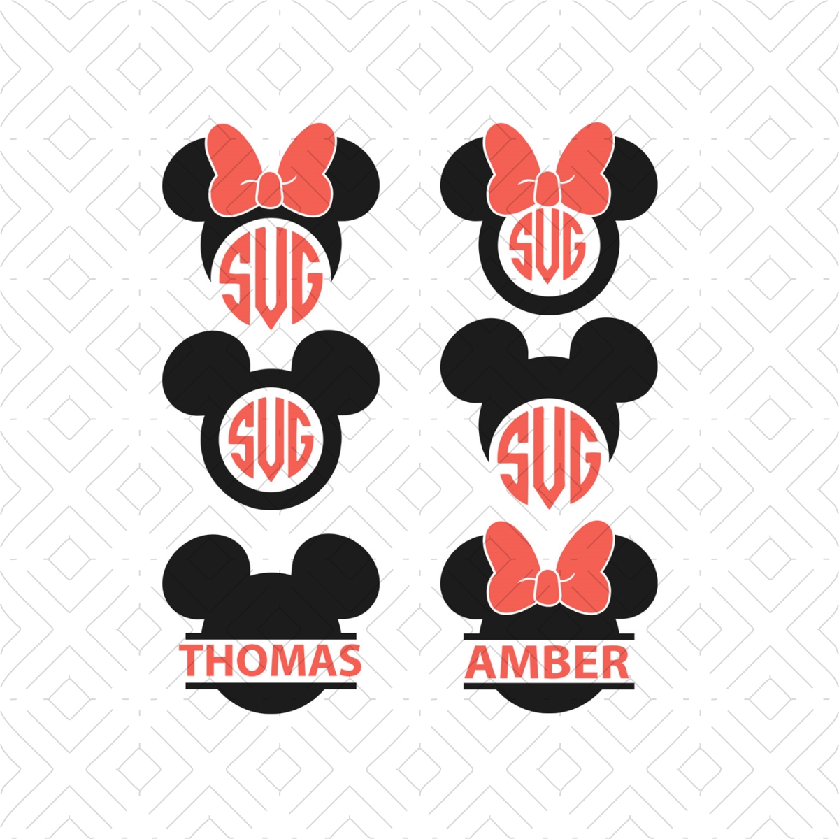 Mickey Mouse SVG, Mouse Customized Name SVG, Mickey & Minnie | Inspire ...