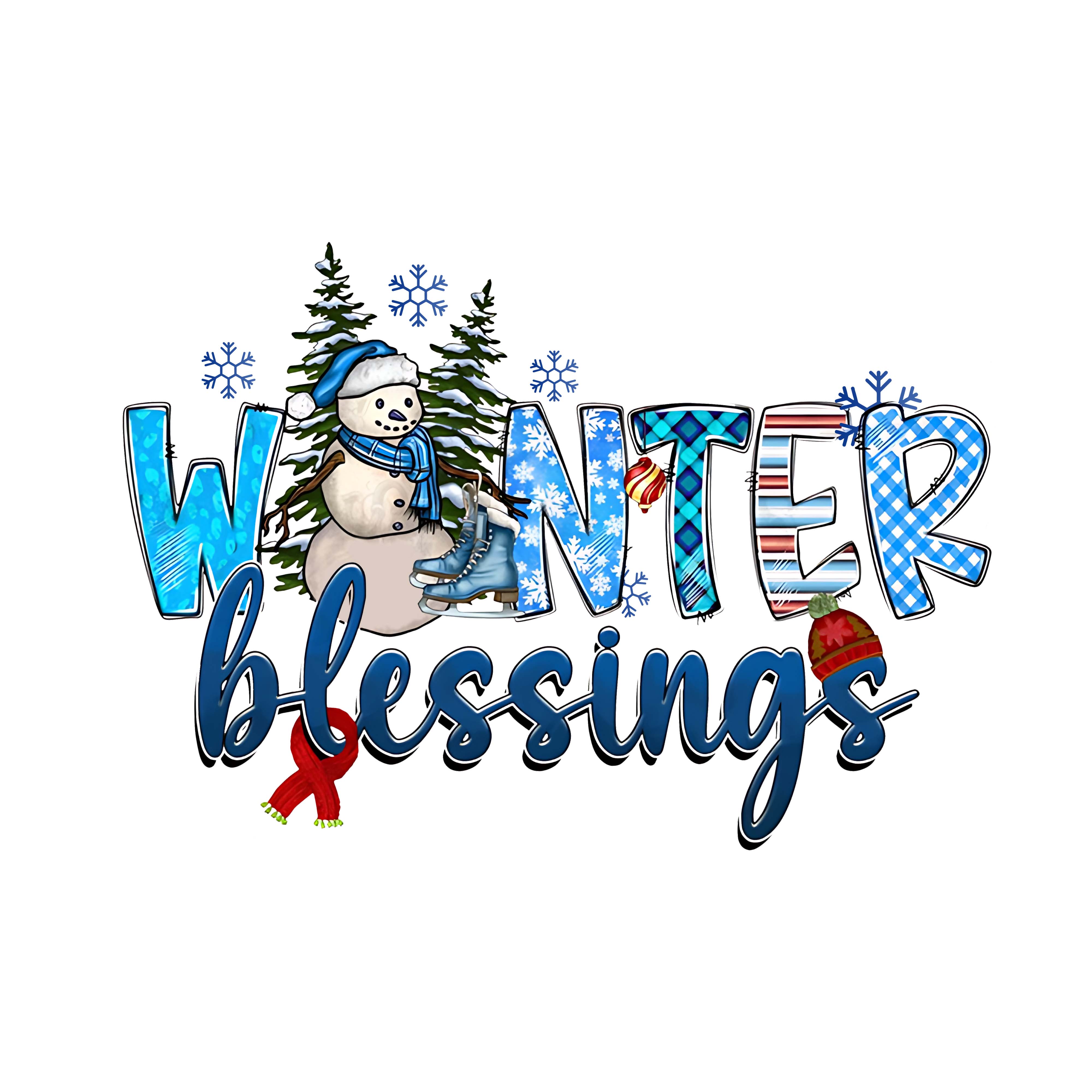 Winter Blessings Png Sublimation Design, Winter Blessings Pn | Inspire ...