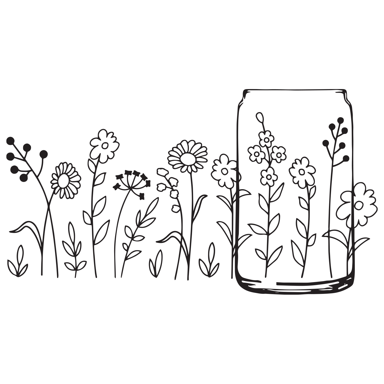 INSTANT Download. Meadow flowers Libbey can glass wrap templ | Inspire ...