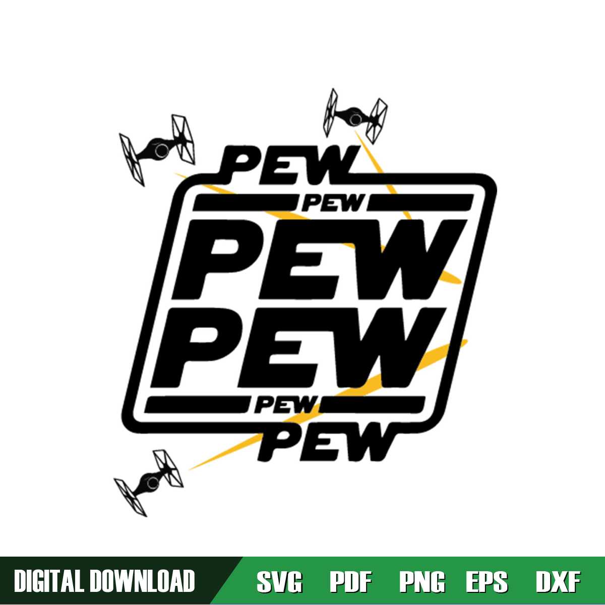 Funny Star Wars Pew Pew Tie Fighter Spaceship SVG | Inspire Uplift