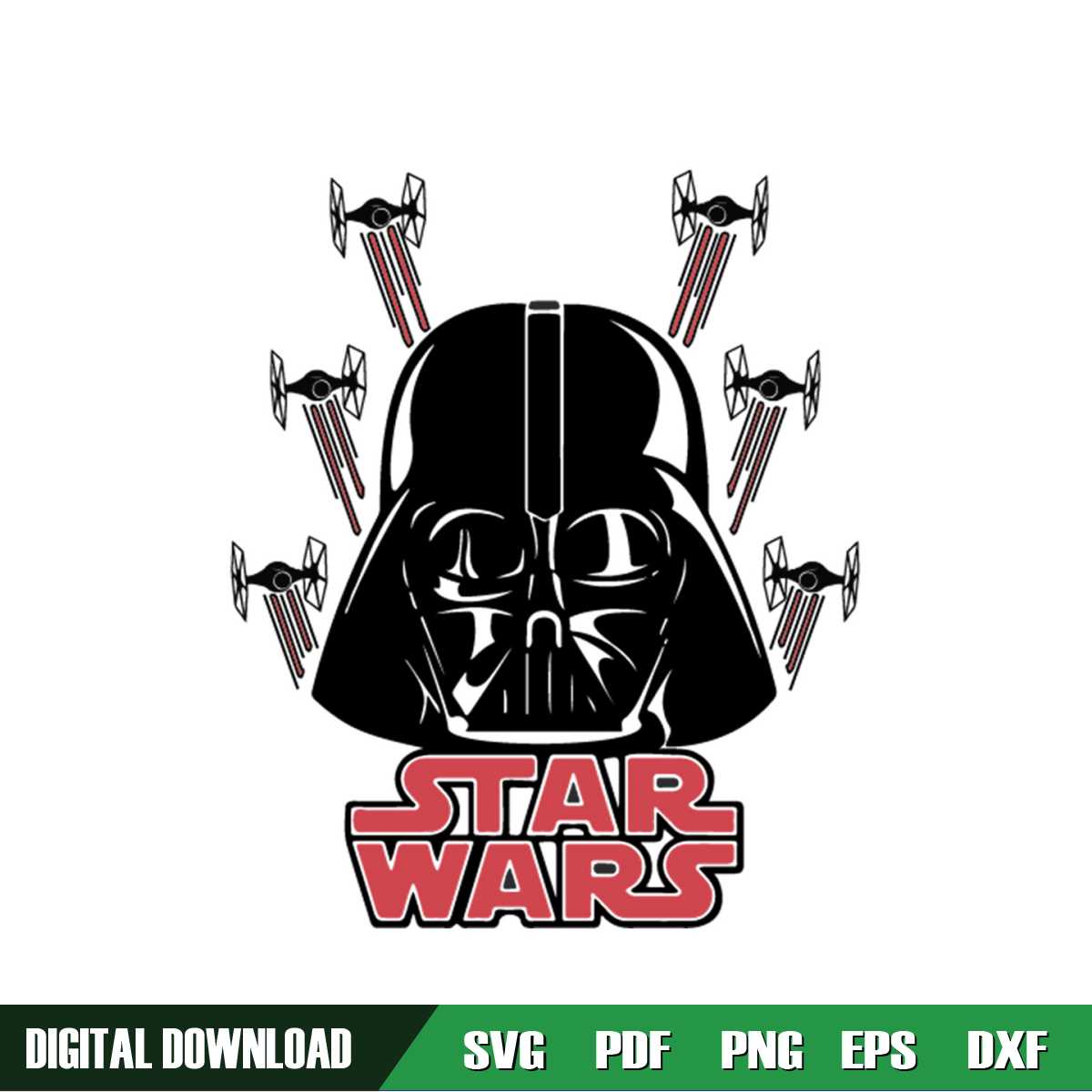 Darth Vader Red Tie Fighter Star Wars Logo SVG | Inspire Uplift