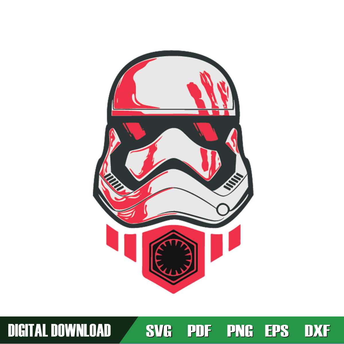 First Order Symbol Stormtrooper Army Red Helmet SVG | Inspire Uplift