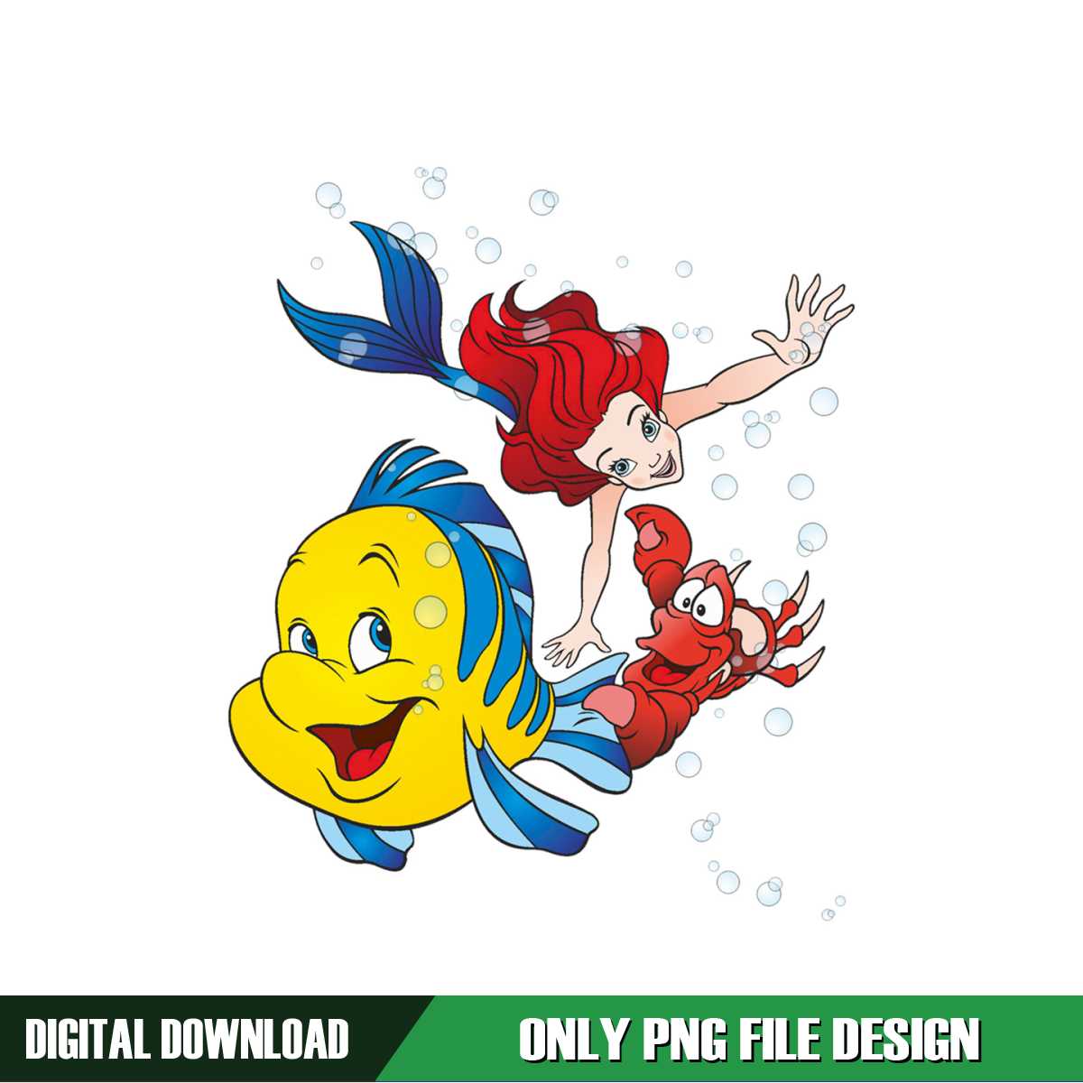 Little Mermaid Ariel and Friends Disney PNG | Inspire Uplift