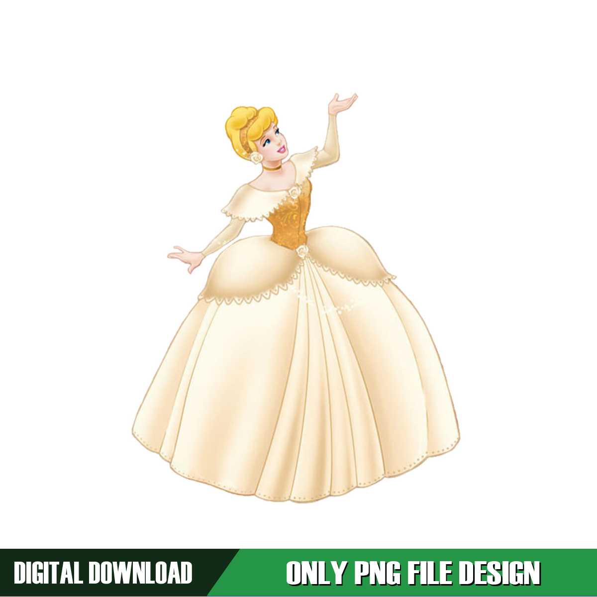 Disney Cinderella Princess in Yellow Dress PNG | Inspire Uplift