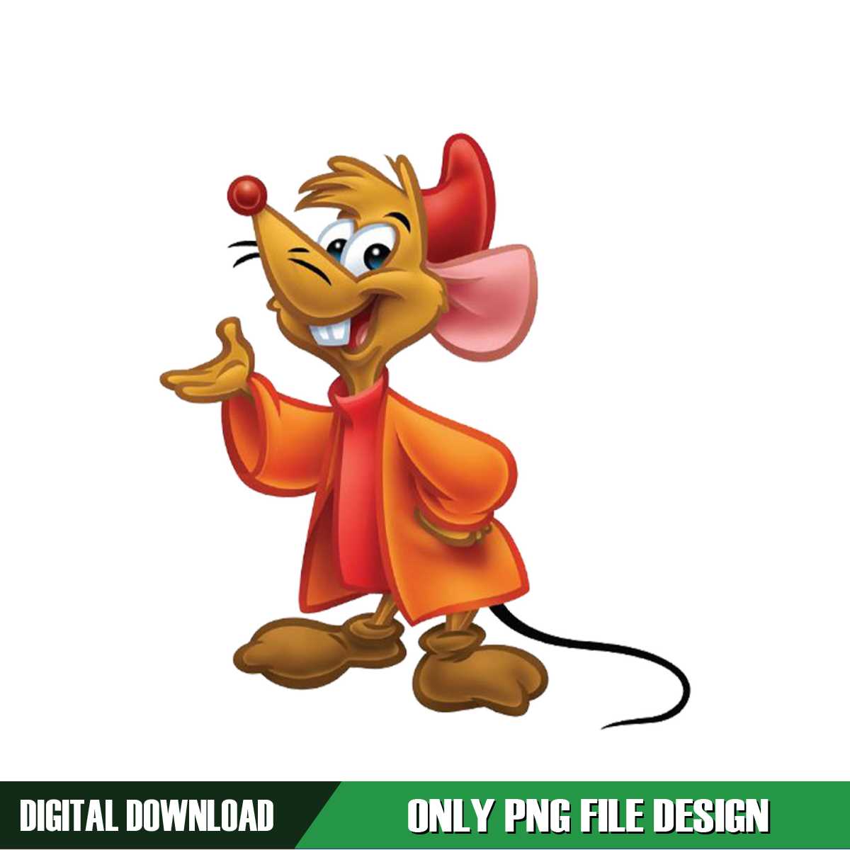 Cinderella Mouse Smile Jaq Disney Cartoon Character PNG | Inspire Uplift