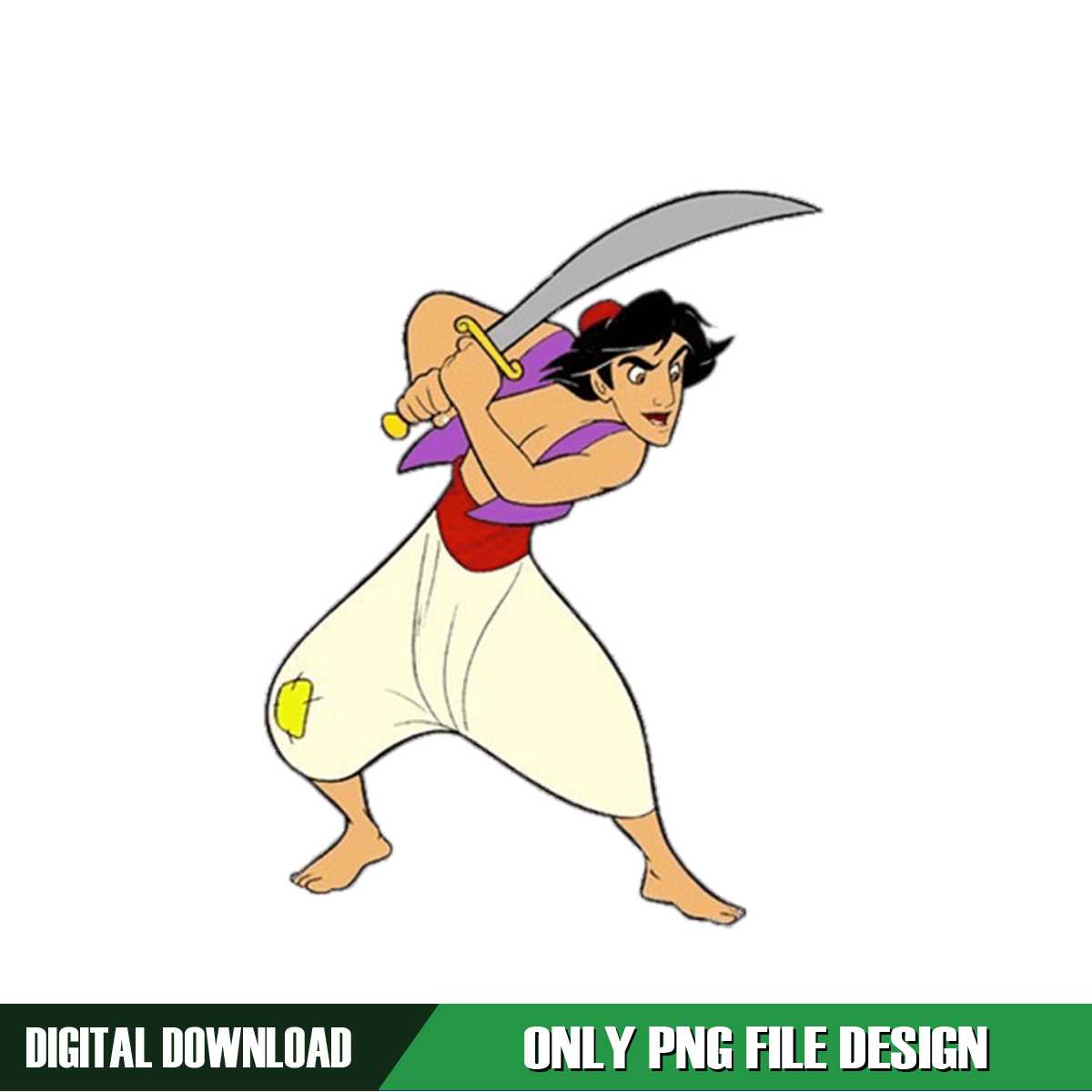 Aladdin With His Sword Disney Cartoon Transparent PNG | Inspire Uplift
