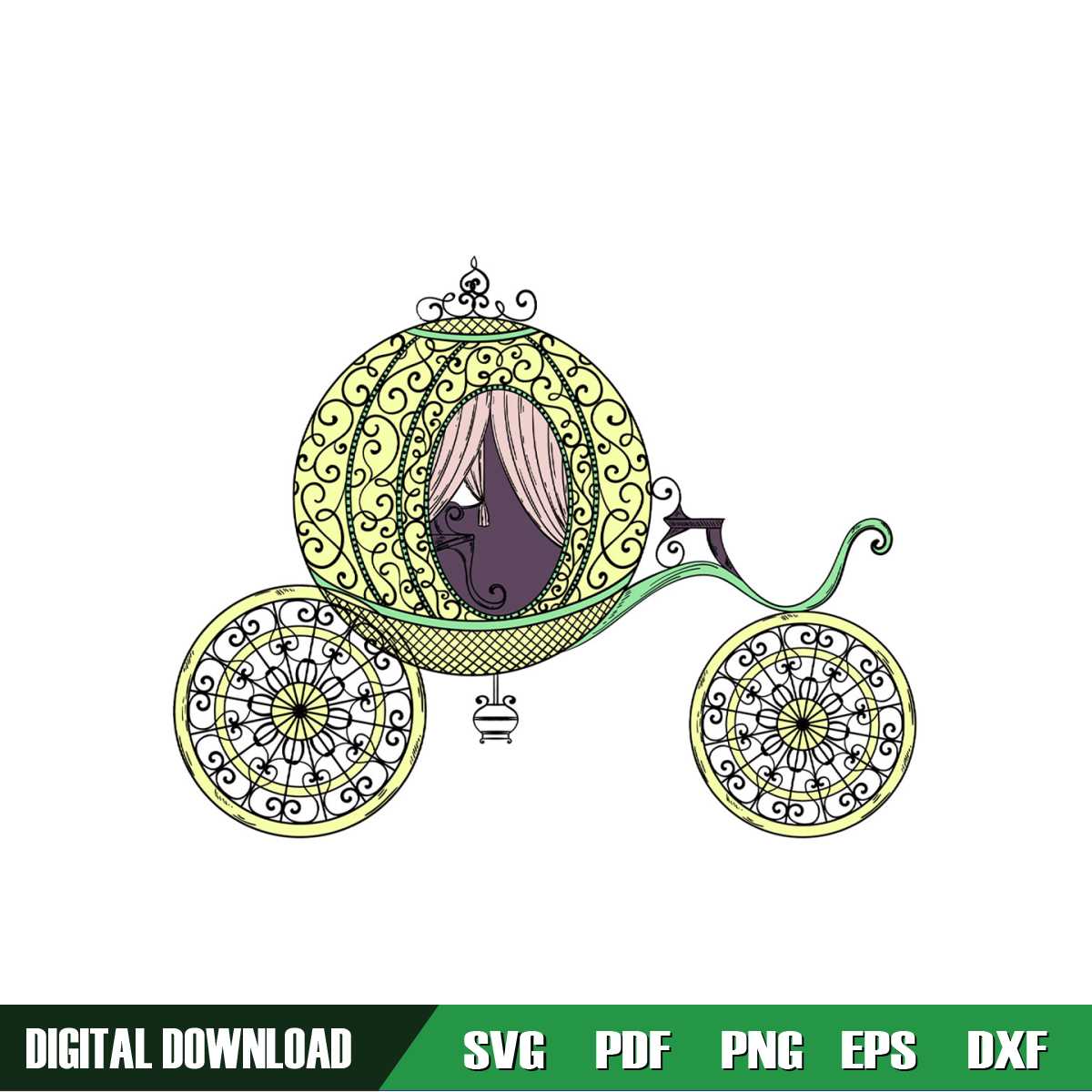 Disney Cinderella Magic Vintage Carriage SVG Vector Clipart | Inspire ...