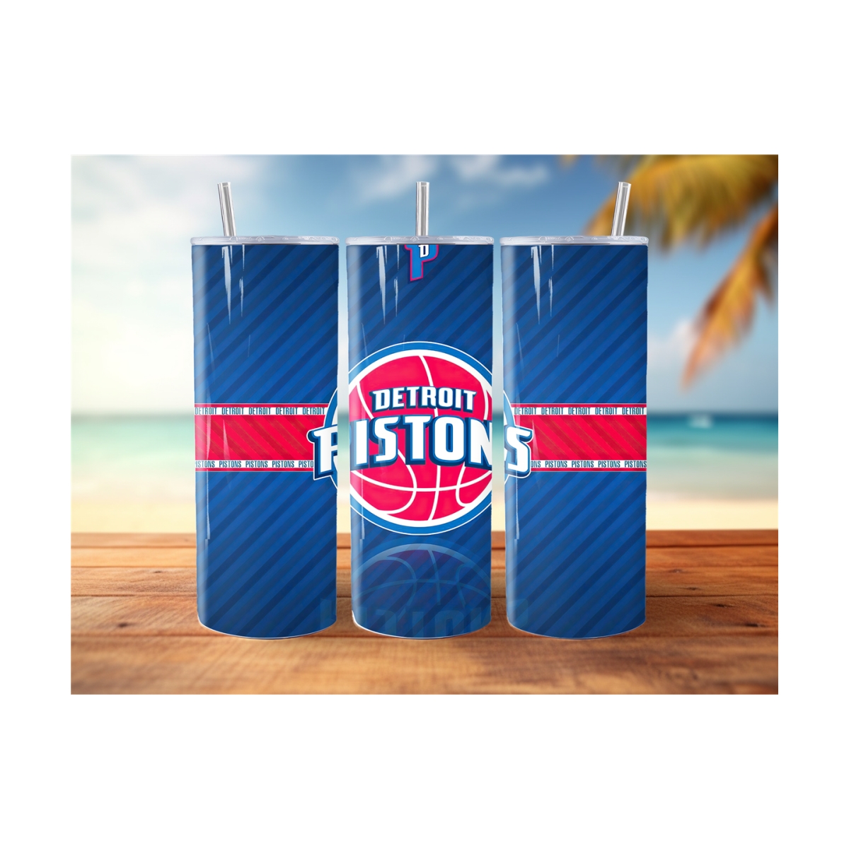 Detroit Pistons NBA logo Team 20oz Skinny Tumbler Digital Do | Inspire ...