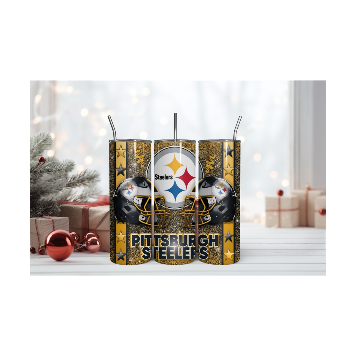 3D Pittsburgh Steelers Sublimation Tumbler PNG File | Inspire Uplift