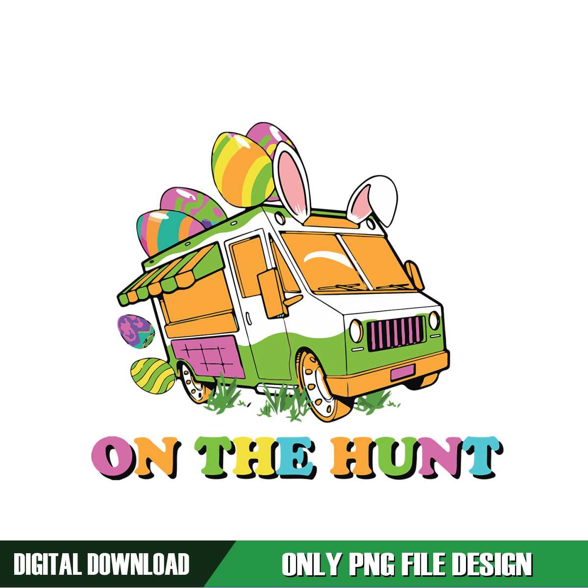 Easter Bunny Ice Cream Truck On The Hunt PNG - Inspire Uplift