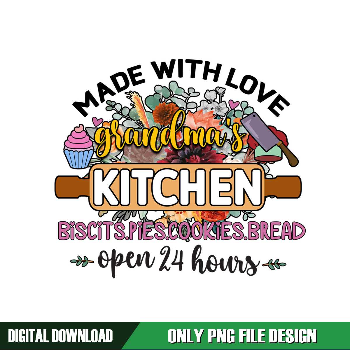 Made With Love Grandma's Kitchen PNG | Inspire Uplift