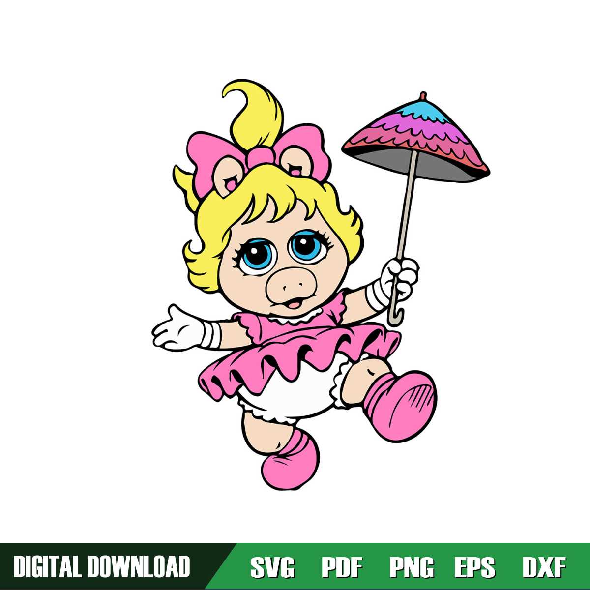 Baby Miss Piggy Muppet Babies Classic SVG | Inspire Uplift