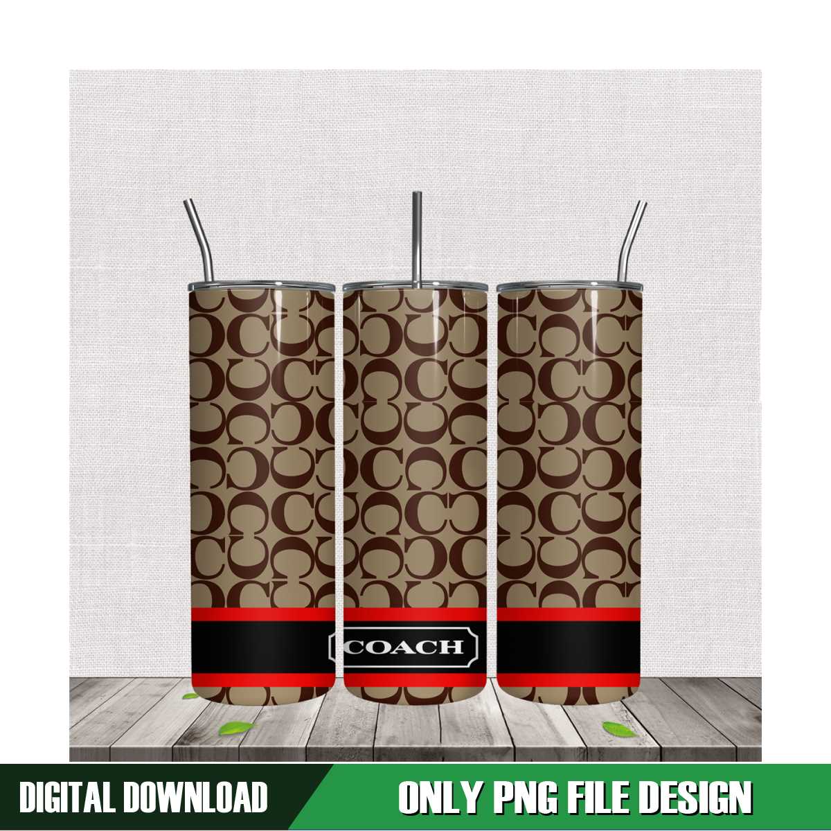 Coach Brand Logo Design 20oz Tumbler Wrap PNG | Inspire Uplift
