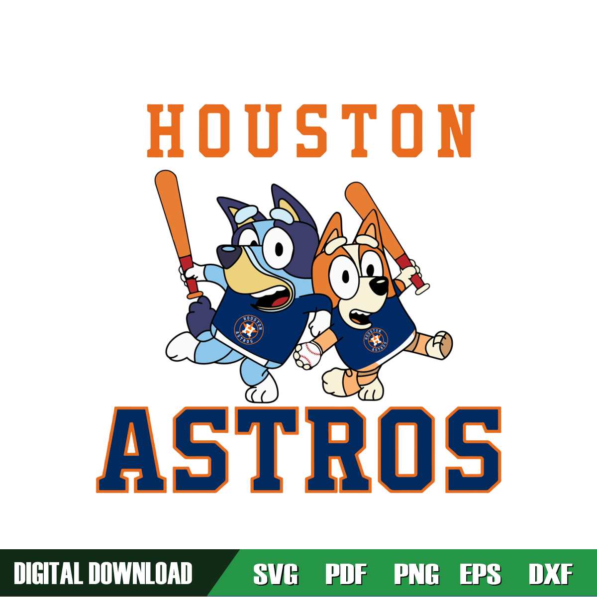 Bluey Houston Astros Baseball | Inspire Uplift