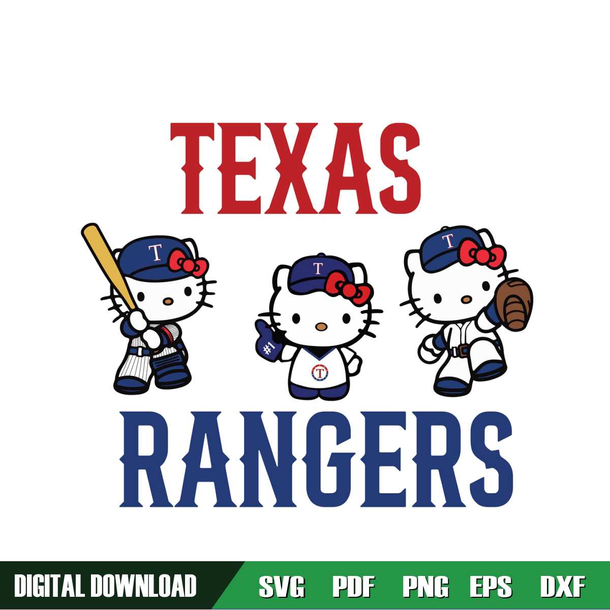Hello Kitty Texas Rangers Baseball | Inspire Uplift
