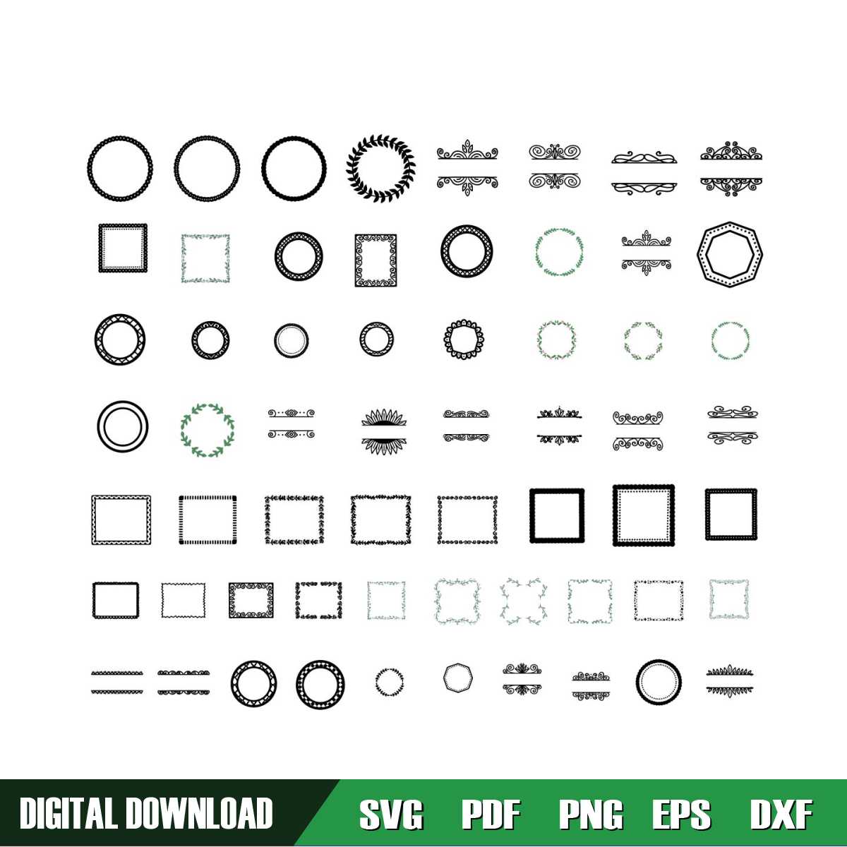 Frames and Borders SVG Bundle, Square Frames SVG, Fancy Bord | Inspire ...