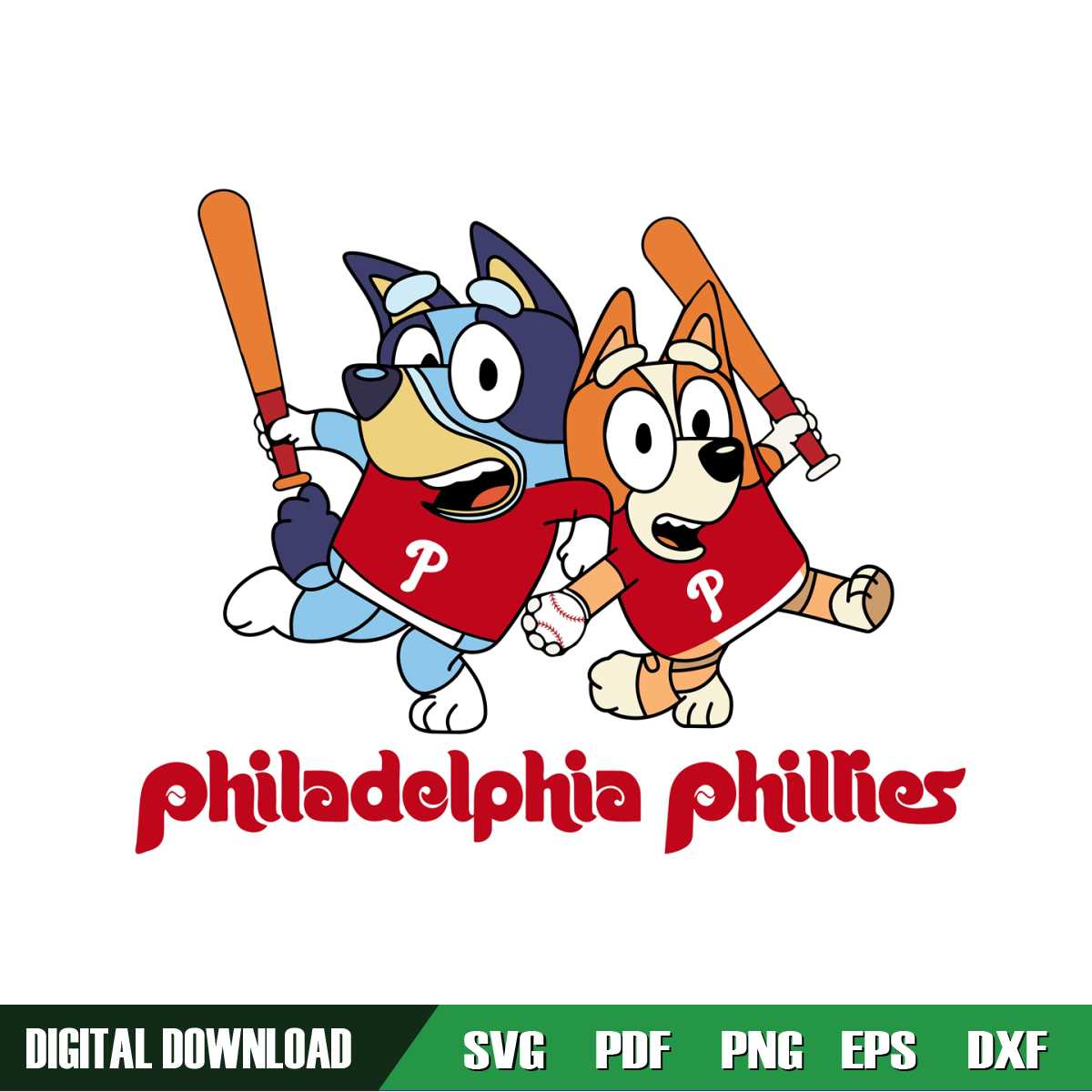Bluey Philadelphia Phillies Baseball | Inspire Uplift