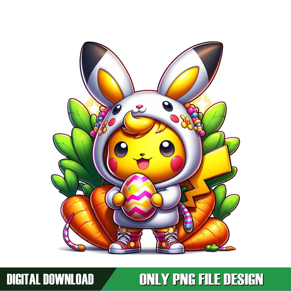 Easter Holiday Pikachu Bunny Digital Download | Inspire Uplift