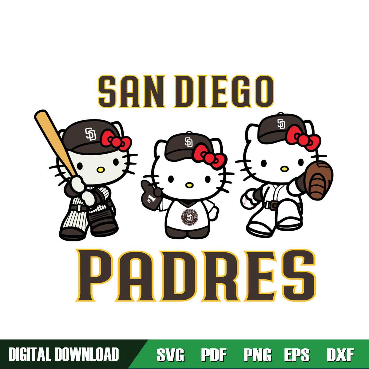 Hello Kitty San Diego Padres Baseball | Inspire Uplift