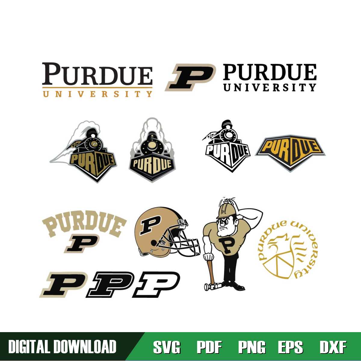 Purdue Boilermakers Football Designs Bundle SVG EPS PNG DXF | Inspire ...