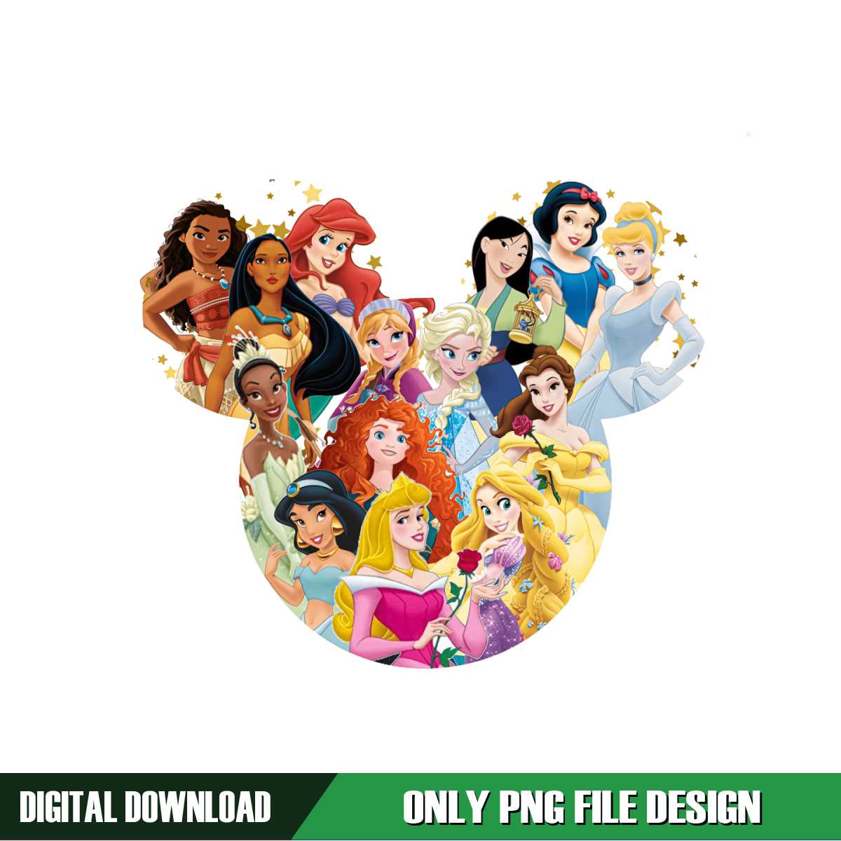 Mickey Mouse Head Disney Princesses PNG | Inspire Uplift