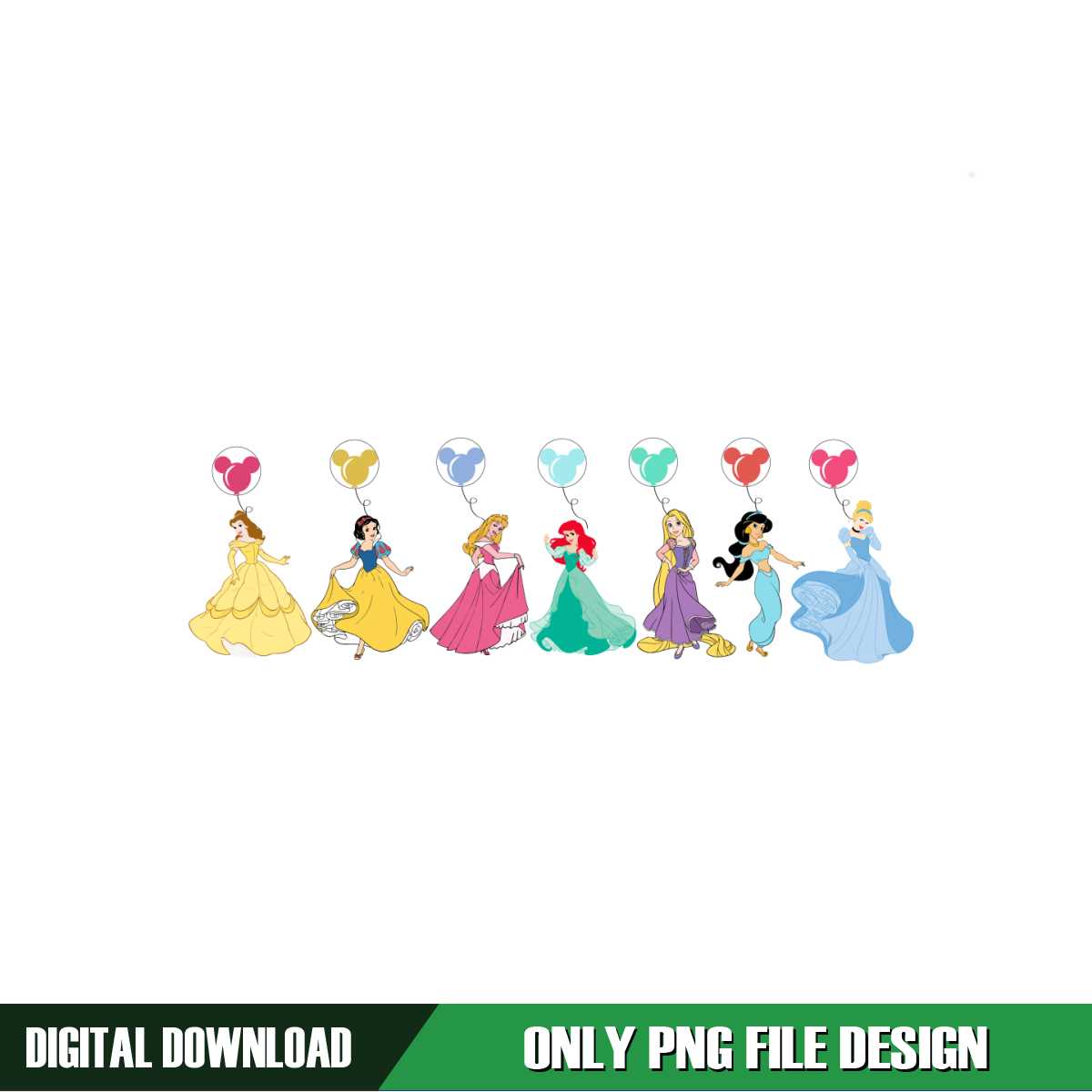 Mouse Balloon Disney Princesses PNG | Inspire Uplift