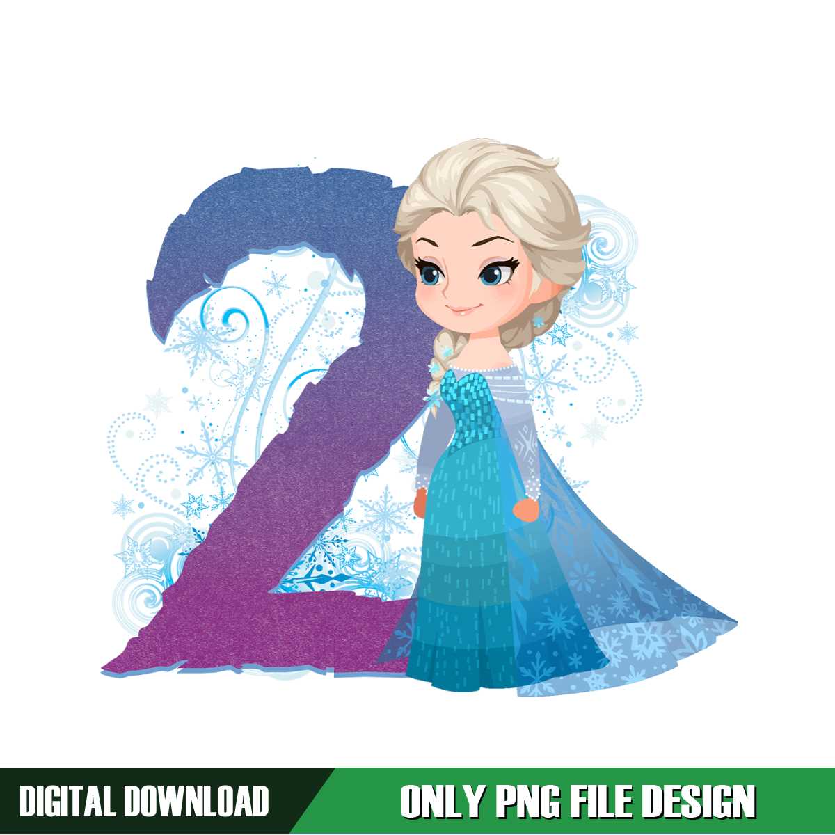 Frozen Princess Elsa Happy 2nd Birthday PNG | Inspire Uplift