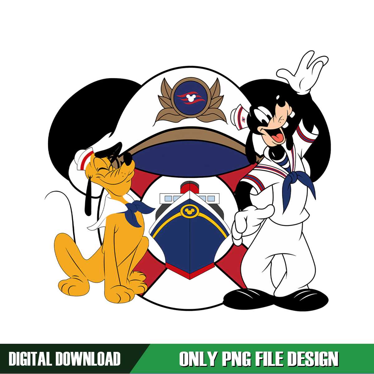 Sailor Dog Goofy and Pluto Cruise Line PNG | Inspire Uplift