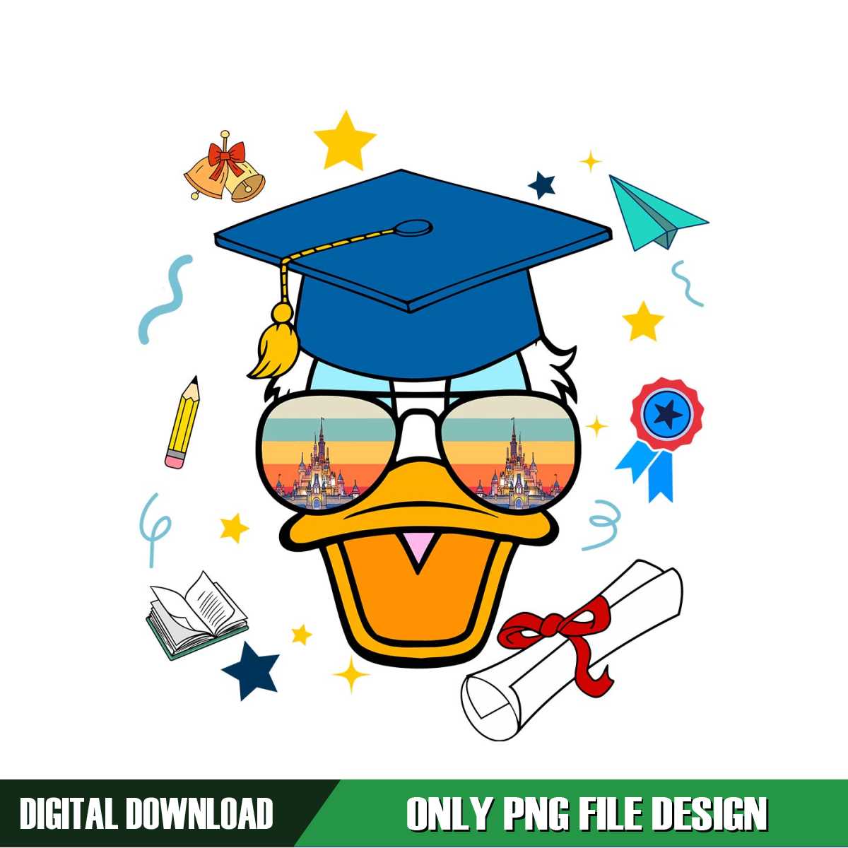 Disney Kingdom Donald Duck Graduation PNG | Inspire Uplift