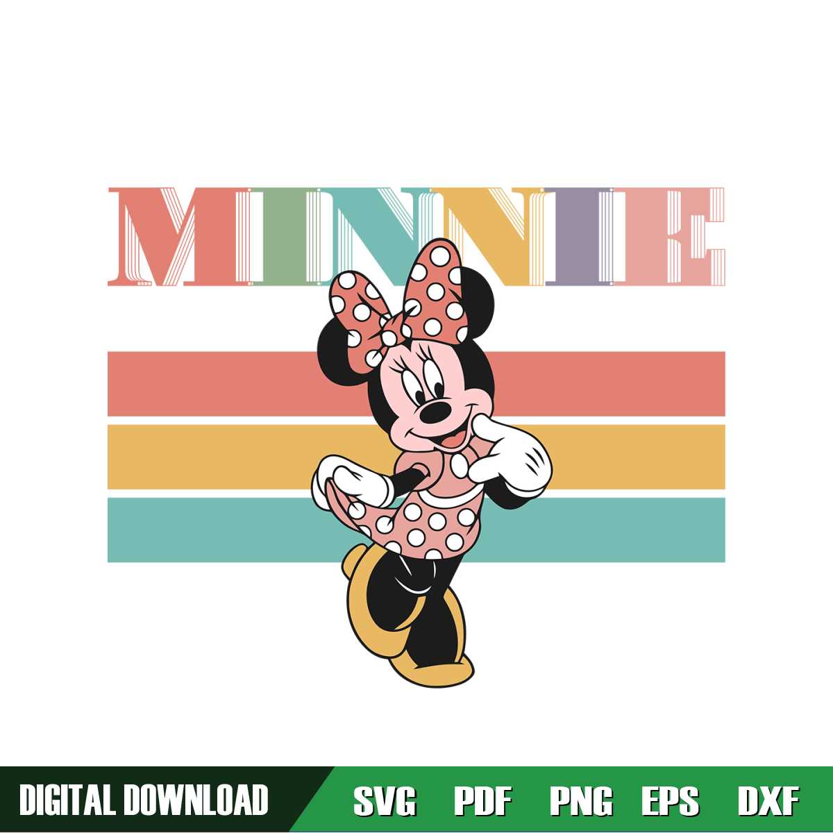 Retro Cute Minnie Mouse Clipart Svg | Inspire Uplift