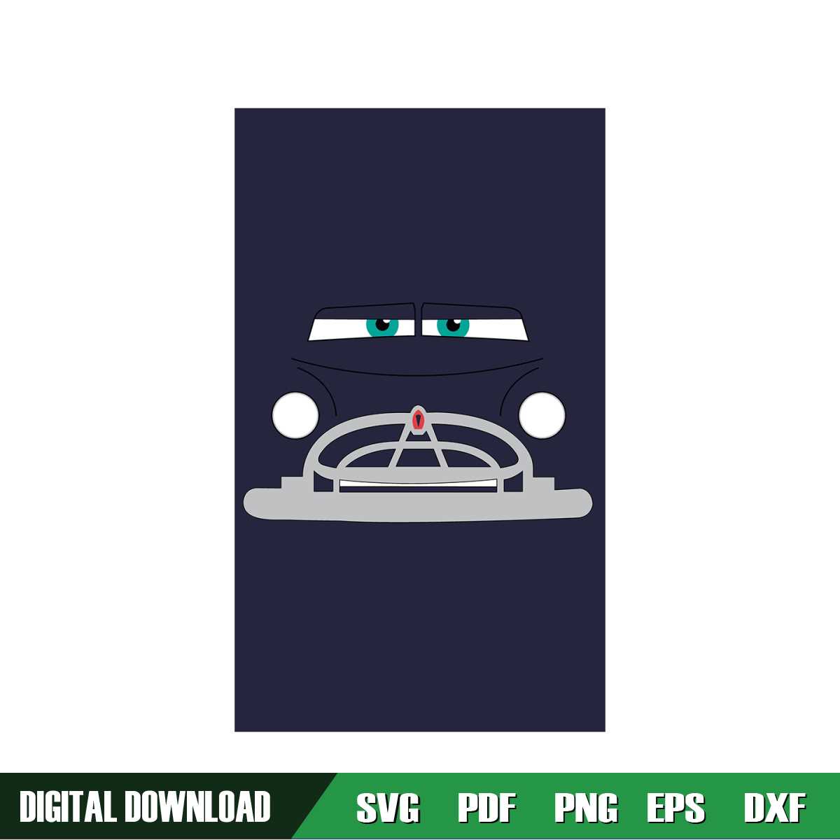 Disney Pixar Cars Doc Hudson Face Poster SVG | Inspire Uplift