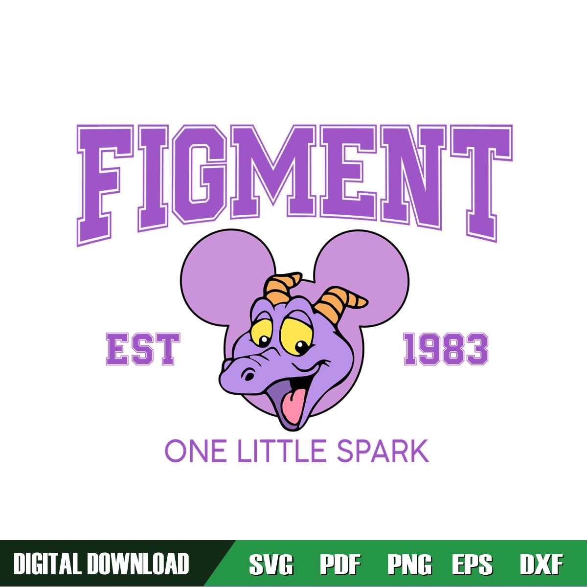 Figment One Little Spark Mickey Head Est 1983 SVG | Inspire Uplift