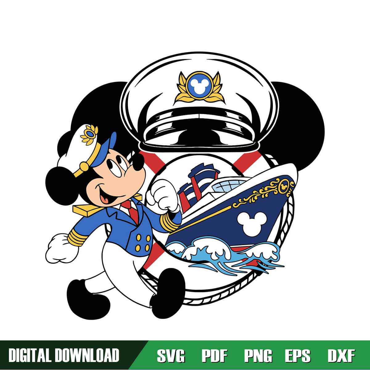 Disney Captain Mickey Mouse Cruise Line Trip SVG | Inspire Uplift