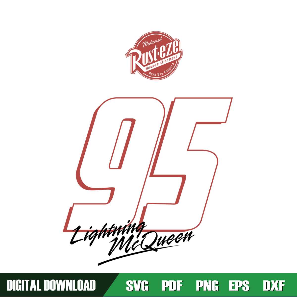 Cars Rusteze Lightning McQueen 95 SVG | Inspire Uplift