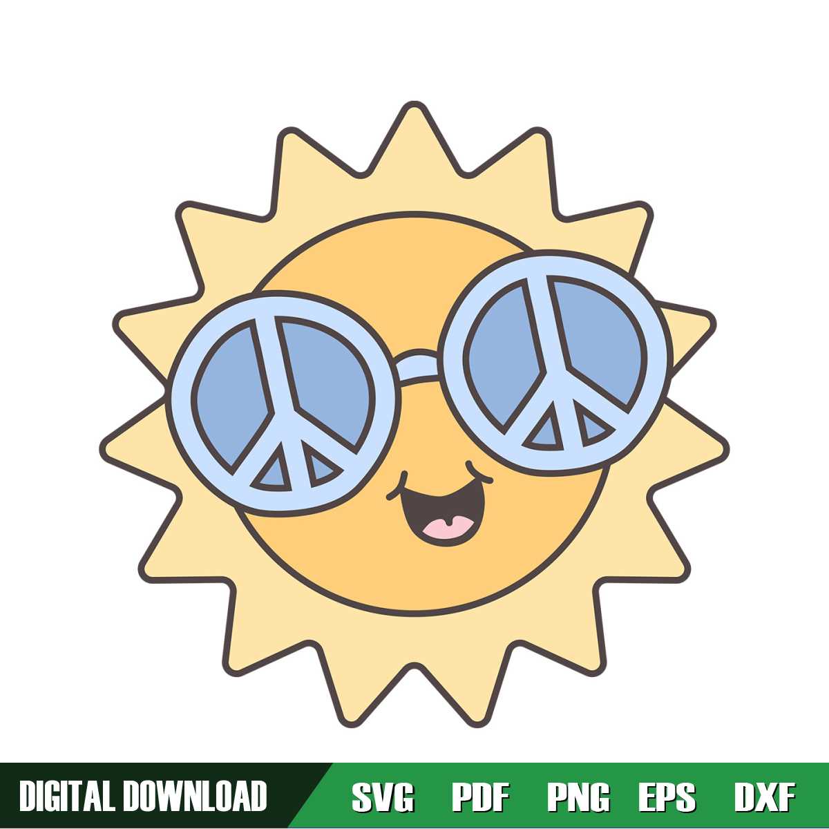 Peace Sign Glasses Sun 4th Of July Patriotic Day SVG | Inspire Uplift